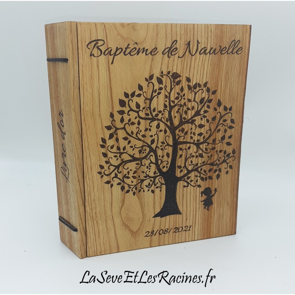 Livre d'or en bois personnalisé